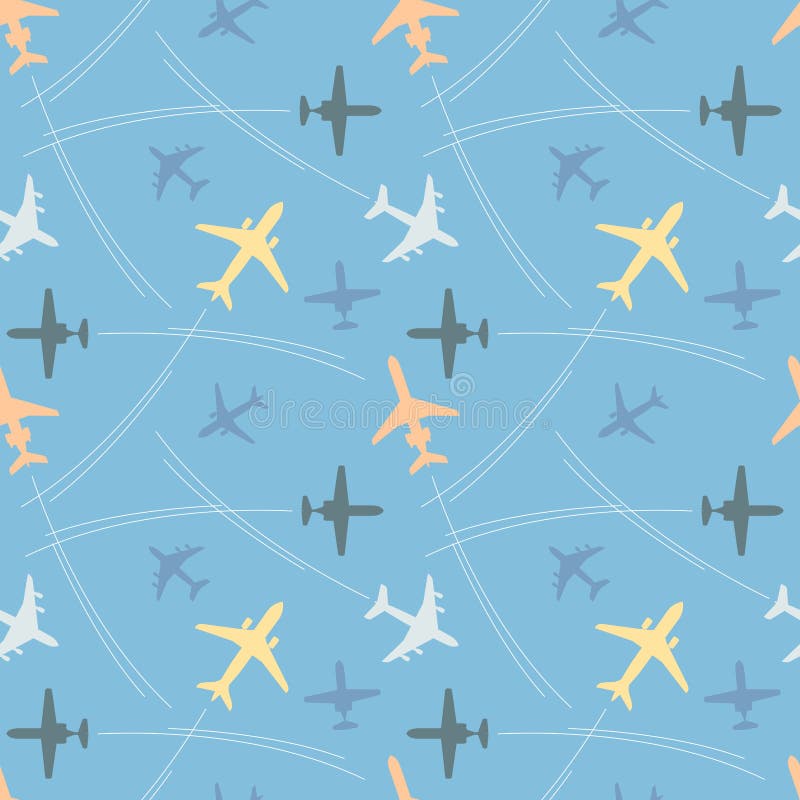 Seamless Flight Attendant/pilot Pattern Stock Vector - Illustration of ...