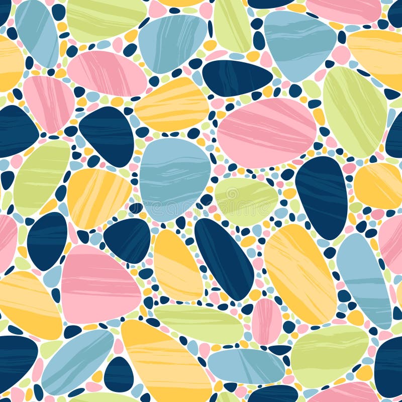 Seamless Pattern of Multicolored Pebbles Stock Vector - Illustration of ...