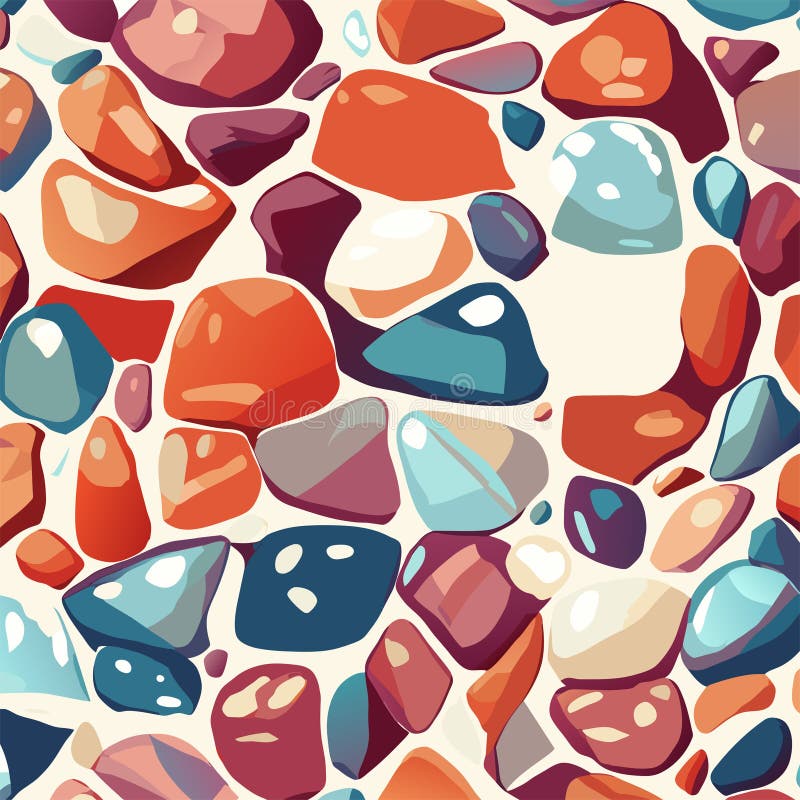 Seamless Pattern of Multicolored Pebbles. Vector Illustration AI ...