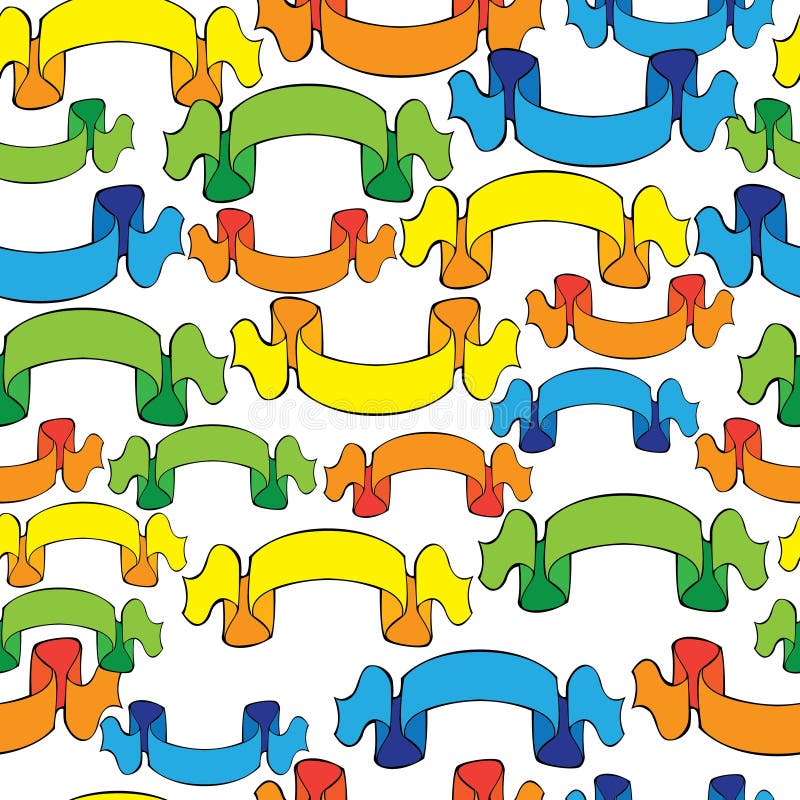 Seamless Pattern of Multicolored Ribbon Stock Vector - Illustration of ...
