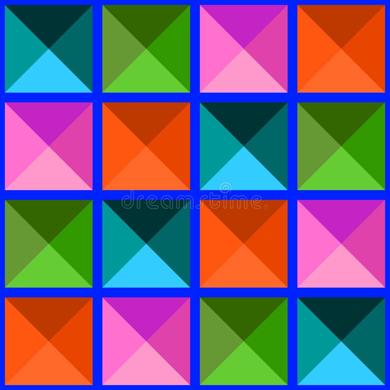 Seamless Pattern with Multicoloured Faceted Crystals on Blue Background ...