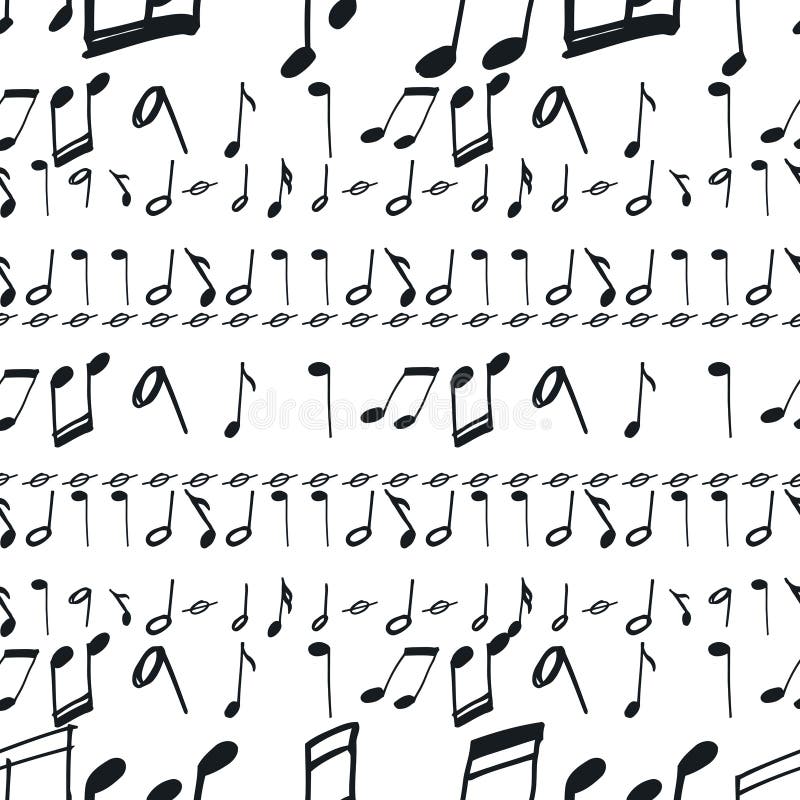 Seamless Pattern with Music Notes Stock Vector - Illustration of record ...