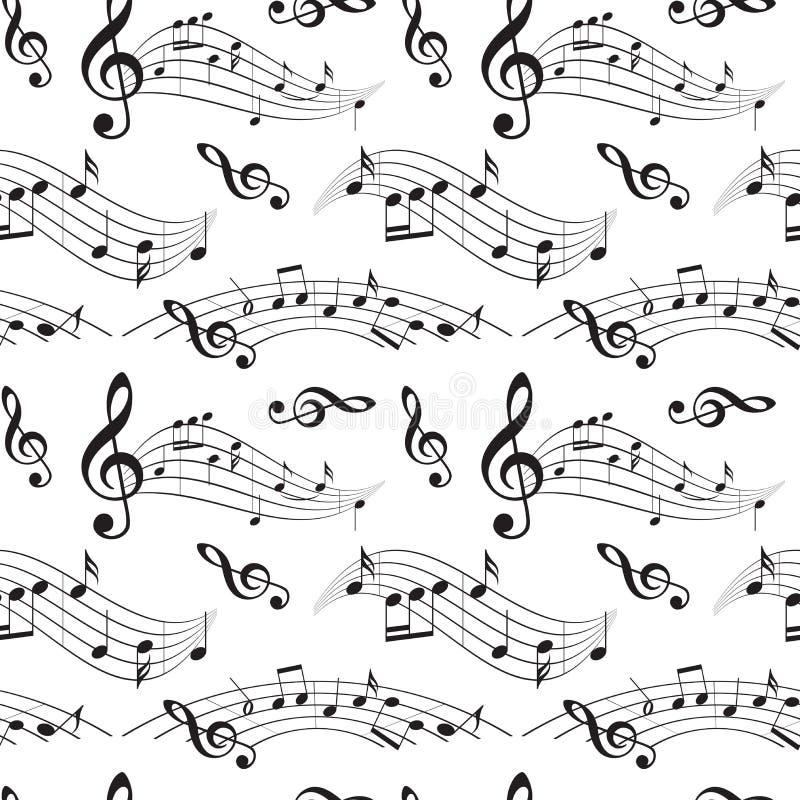 Seamless Pattern with Music Notes - Vector Background Stock Vector ...