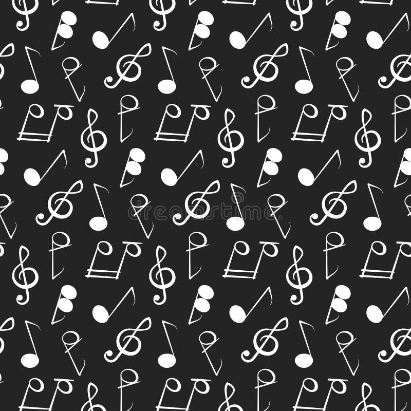 Seamless Pattern with Music Notes Stock Illustration - Illustration of ...