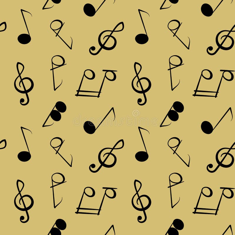 Seamless Pattern with Music Notes Stock Illustration - Illustration of ...