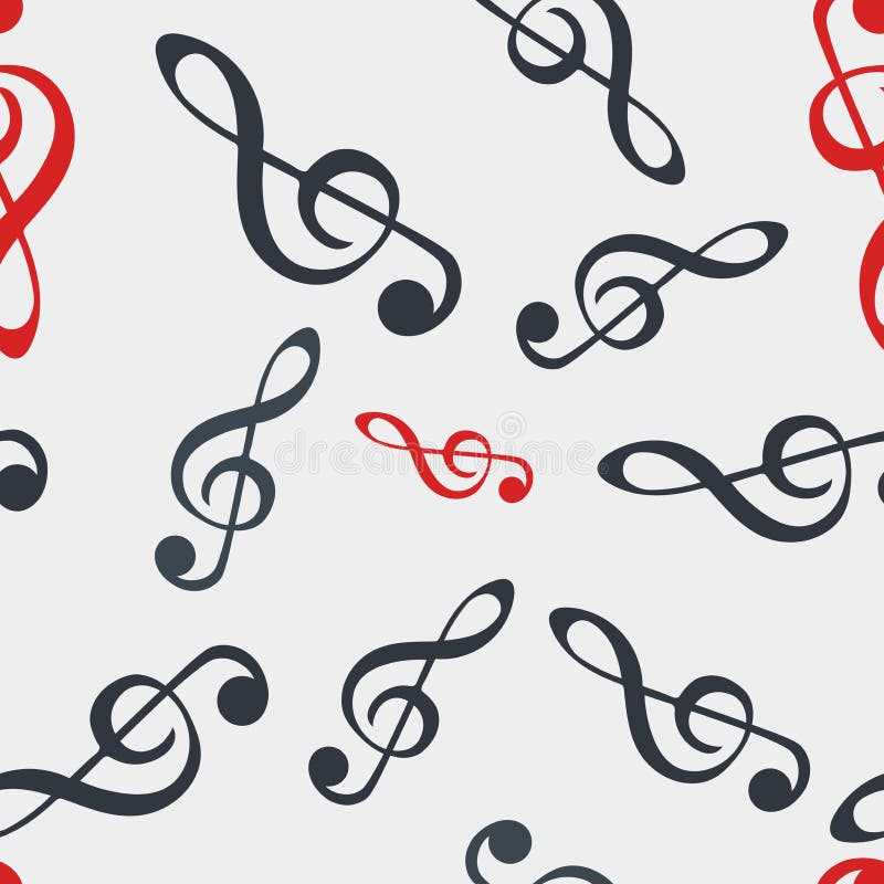 Seamless Pattern of Music Notes. Vector Seamless Pattern Stock Vector ...