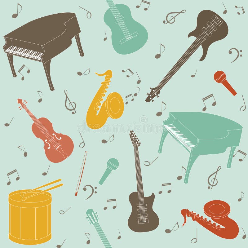 Jazz pattern stock vector. Illustration of pipe, objects - 32175314