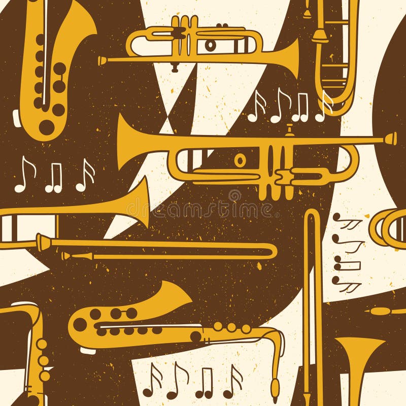 Seamless Pattern with Musical Instruments Stock Vector - Illustration ...