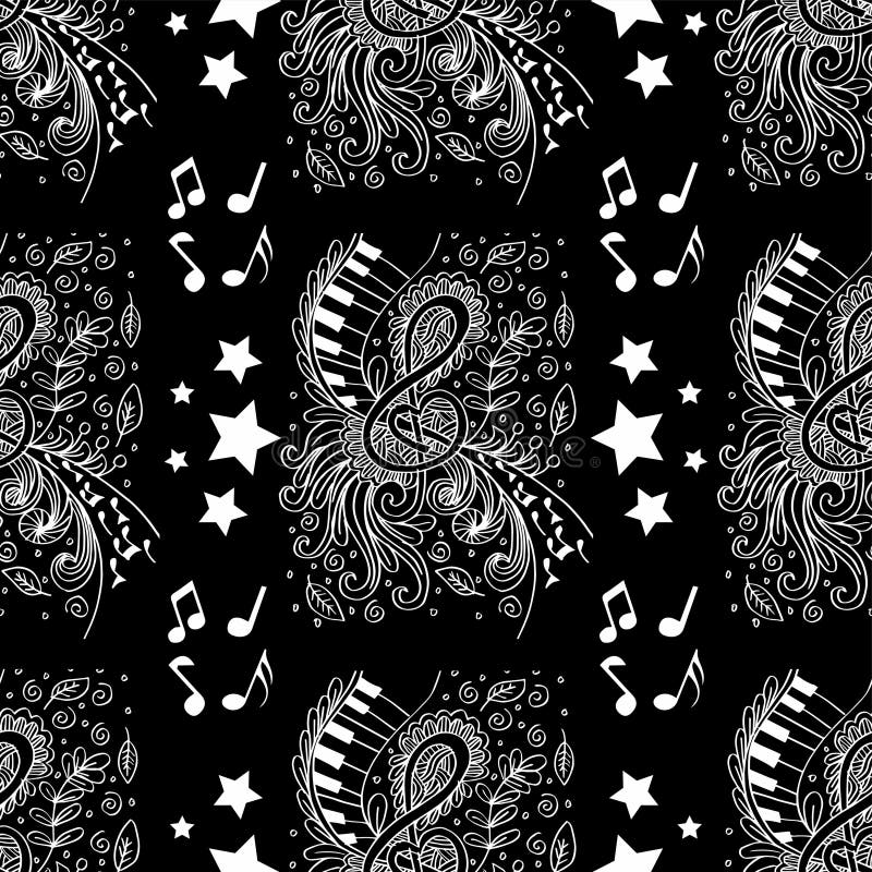 Seamless Pattern with Musical Notes. Stock Vector - Illustration of ...
