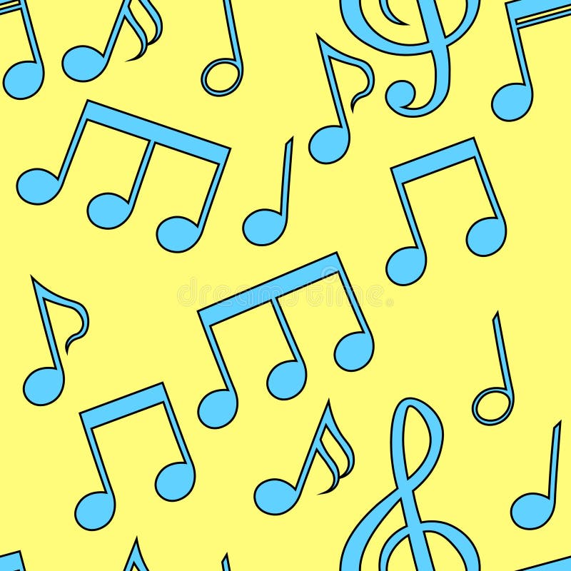 The Seamless Pattern of Musical Notes. Vector Illustration Stock Vector ...