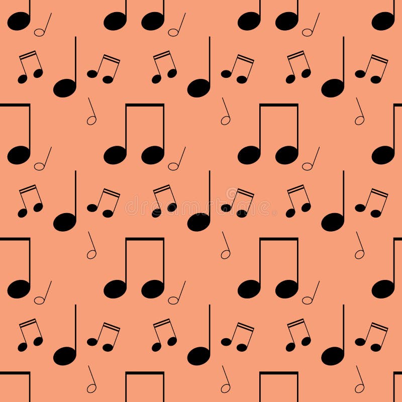 Seamless Pattern with Musical Notes Stock Vector - Illustration of ...