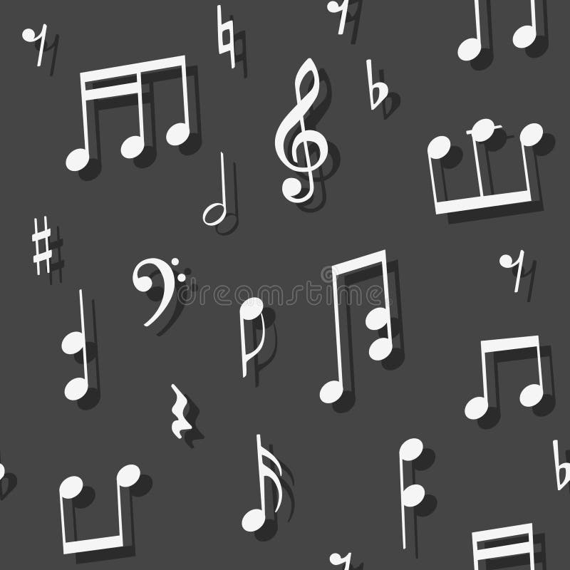 Seamless pattern of notes stock vector. Illustration of chord - 98935249