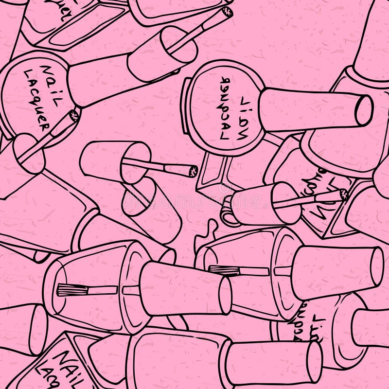 Seamless Pattern with Nail Polish Stock Vector - Illustration of brush ...