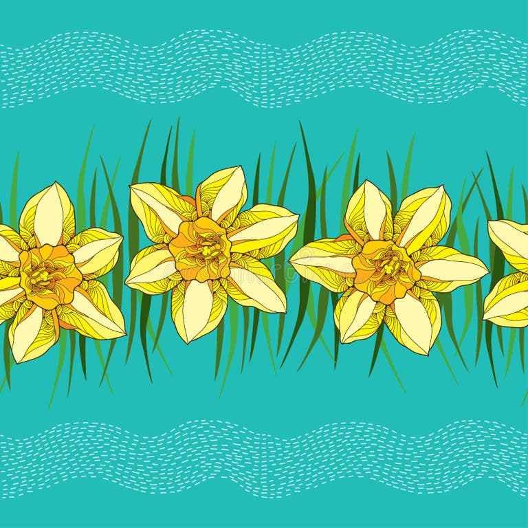 Daffodil Flower Pattern Stock Illustrations 5633 Daffodil Flower Pattern Stock Illustrations