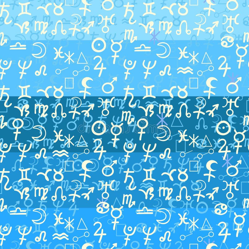 Seamless Pattern Natal Astrological Chart, Zodiac Signs. Vector Stock ...