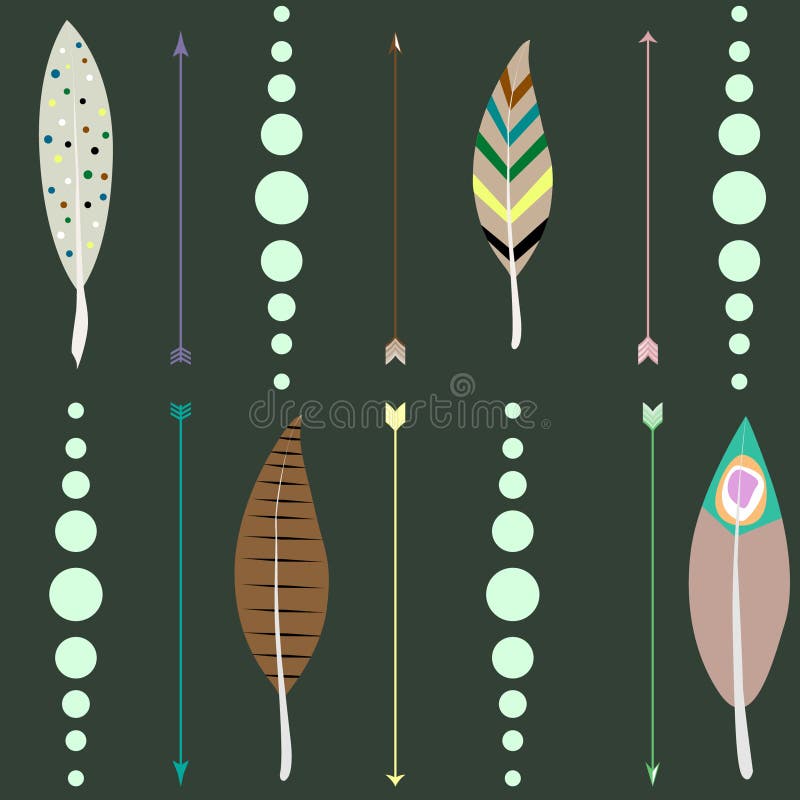 Seamless Pattern Native American Feathers. Background for Paper ...