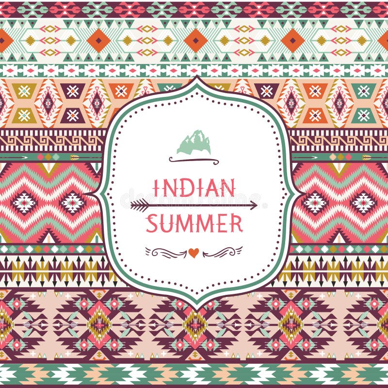 Seamless Pattern in Native American Style Stock Vector - Illustration ...