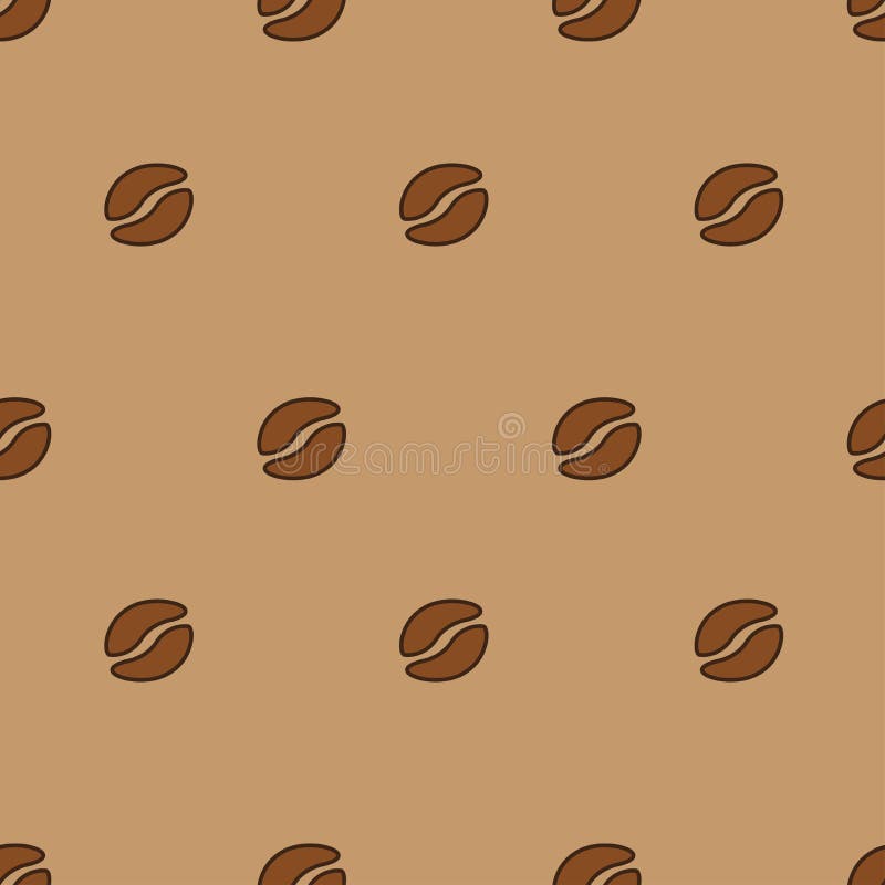 Seamless Pattern with Natural Coffee Element Object, Brown Color ...