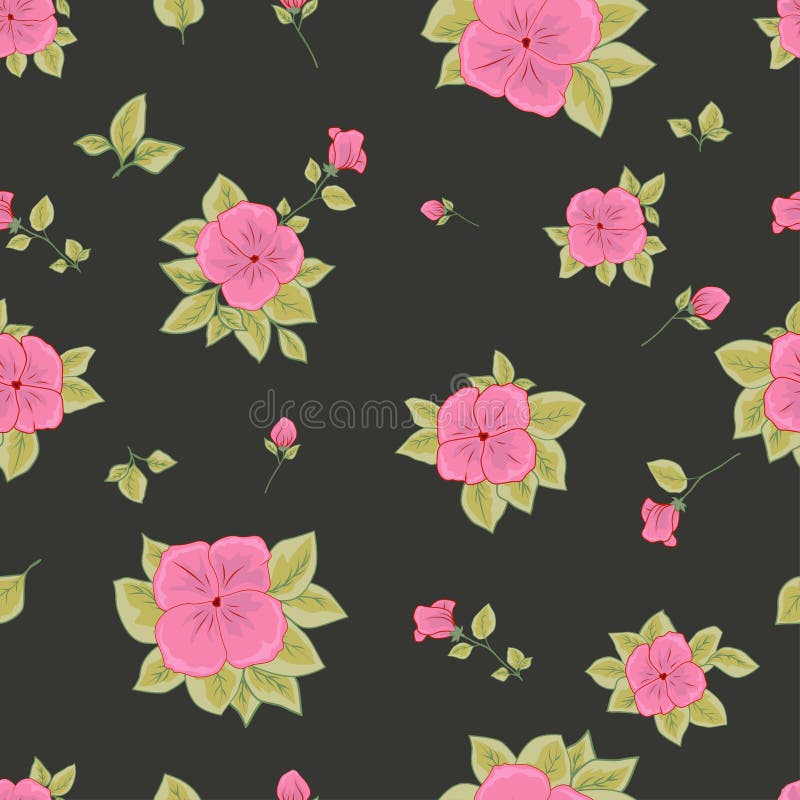Seamless Pattern with Natural Flowers, Background with Repeating Floral ...
