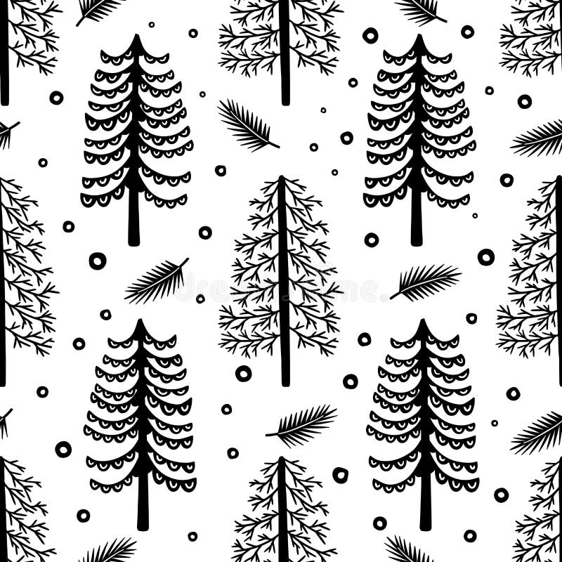 Seamless Pattern Nature Forest Wildlife Canada.Season Winter Park Stock ...