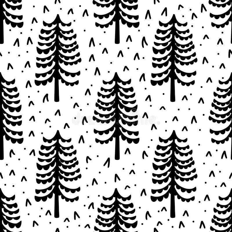 Seamless Pattern Nature Forest Wildlife Canada.Season Winter Park Stock ...