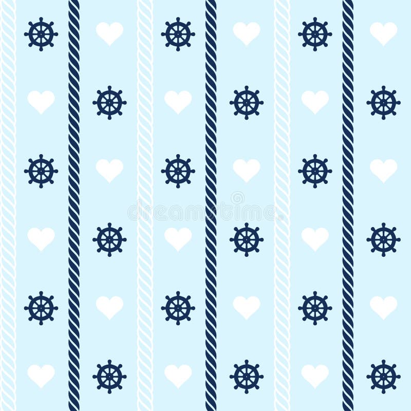 Seamless Pattern with Nautical Elements Stock Vector - Illustration of ... Seamless Pattern with Nautical Elements Stock Vector - Illustration of ...