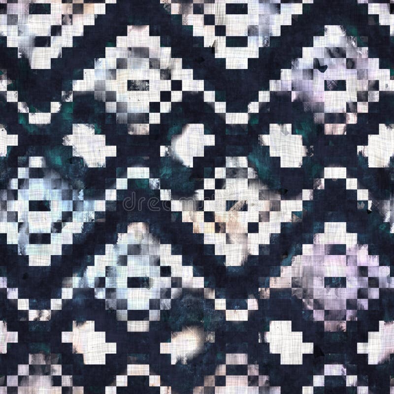 Seamless Pattern in Navy, High Contrast Geometric Stock Photo - Image ...