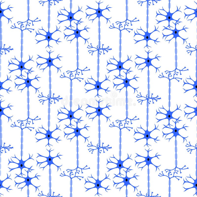 Seamless Pattern with Neurons 3 Stock Vector - Illustration of form ...