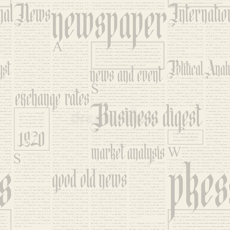 Seamless Pattern with Newspaper Columns Stock Illustration ...