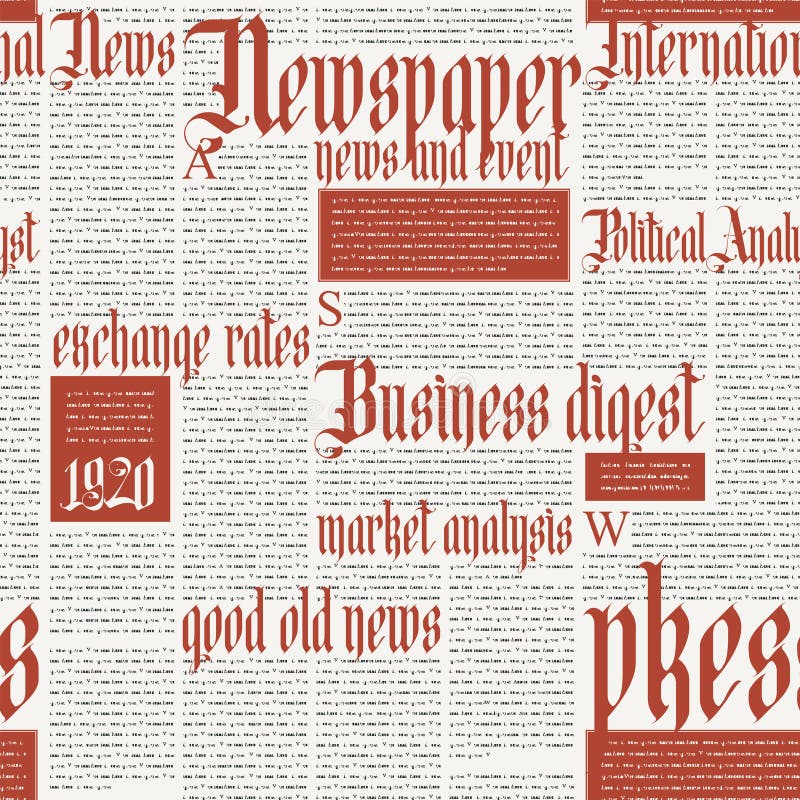 Seamless Pattern with Newspaper Columns Stock Illustration ...