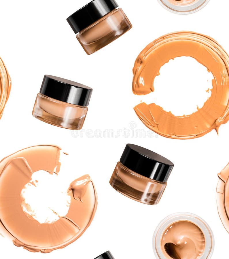 Seamless Pattern. Nice 3 Glass Face Make-up Creme Foundation in ...