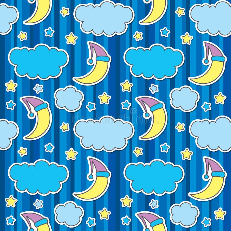 Night pattern stock vector. Illustration of moon, elements - 44646215