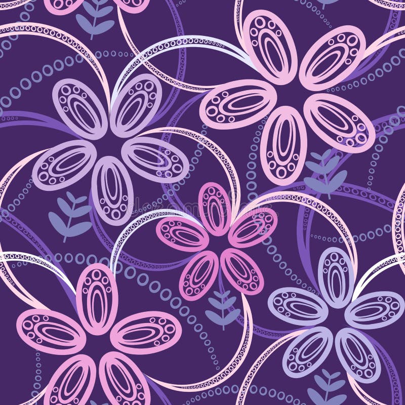 Purple Funky Pucci Seamless Repeat Pattern Stock Vector - Illustration ...