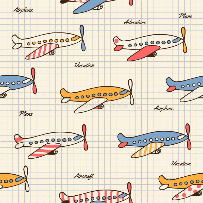 Seamless Pattern on Notebook Sheet. Stock Vector - Illustration of ...