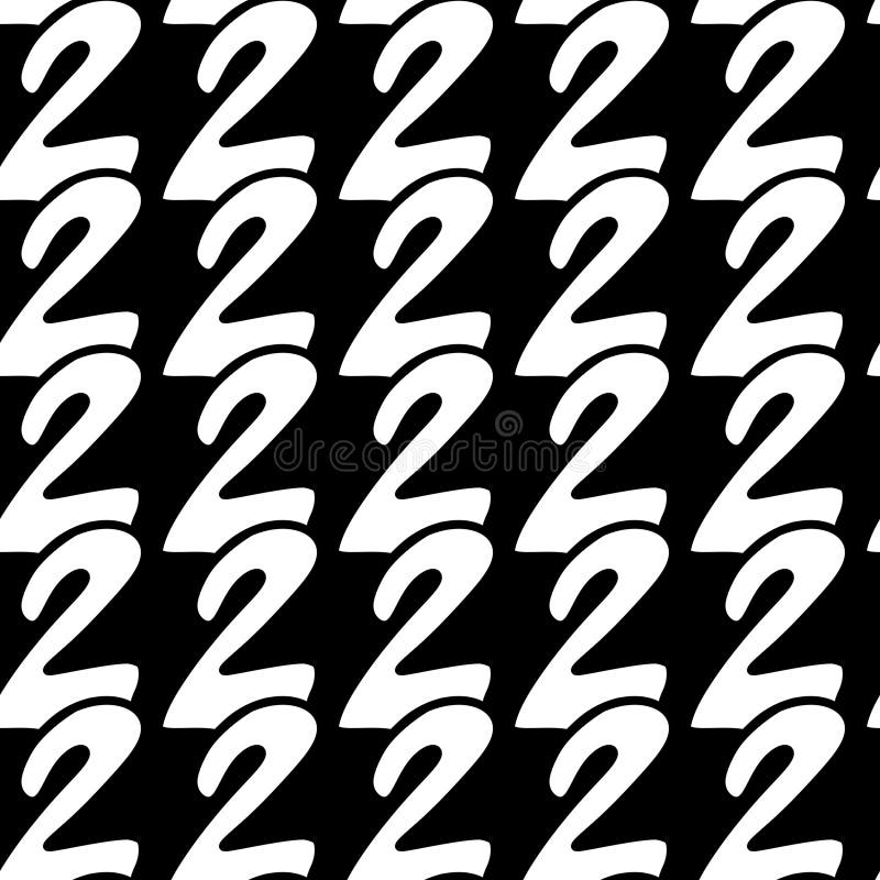 Seamless Pattern of Number Two Stock Illustration - Illustration of ...
