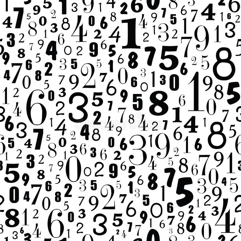 Seamless Pattern of Number on White Background Stock Vector ...