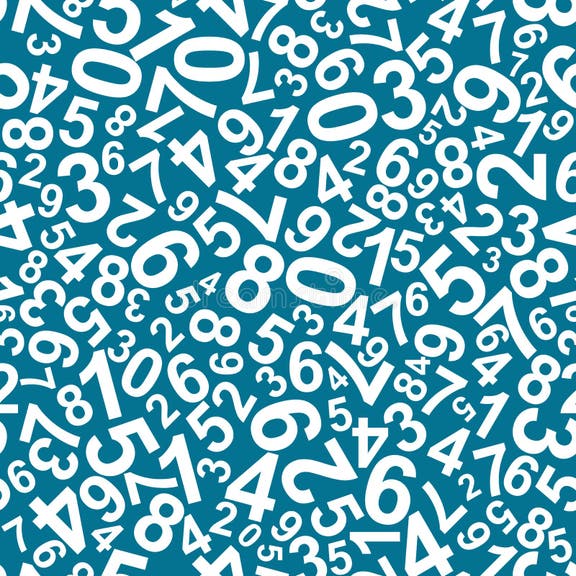 Seamless Pattern with Numbers Stock Vector - Illustration of infinity ...