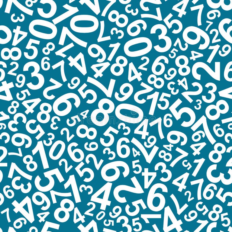 Seamless Pattern with Numbers Stock Vector - Illustration of infinity ...