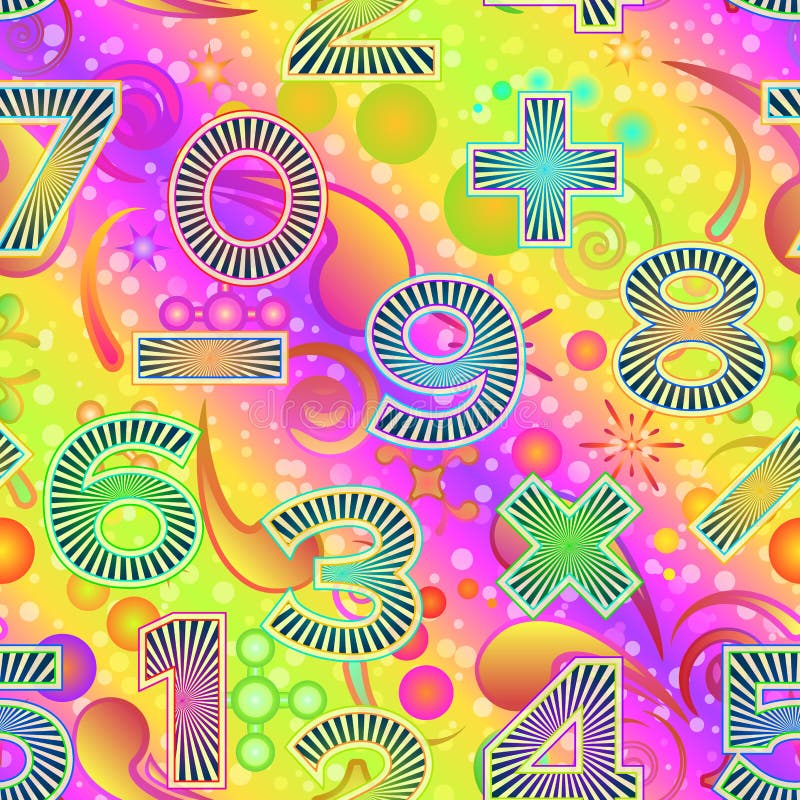 Seamless Pattern, Numbers stock vector. Illustration of background ... Seamless Pattern, Numbers stock vector. Illustration of background ...