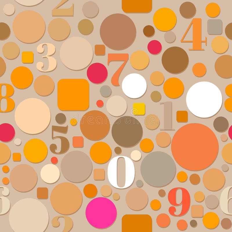Seamless Pattern with Numbers and Circles Stock Vector - Illustration ...