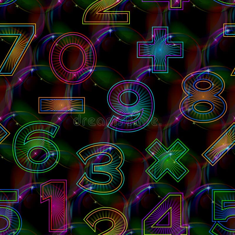 Seamless Pattern, Numbers stock vector. Illustration of number - 260850311