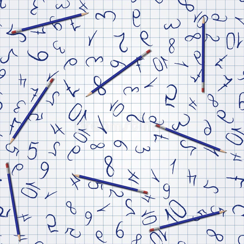 Seamless Pattern with Numbers for School Design Stock Vector ...