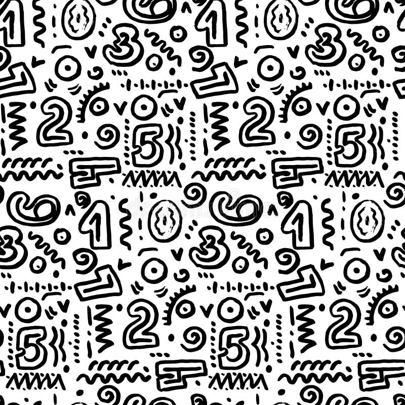 Seamless Pattern Simple Numbers Background Stock Illustrations – 343 ...
