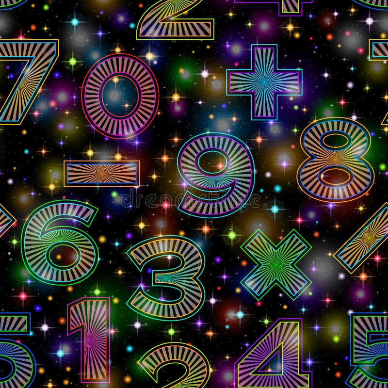 Seamless Pattern, Numbers stock vector. Illustration of wallpaper ...