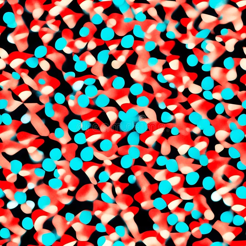 Seamless Pattern of Numerous Blue and Red Dots on a Black Background ...