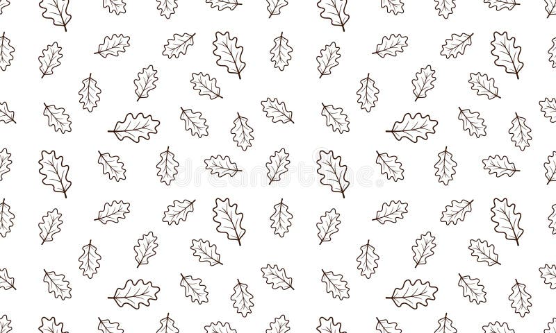 Seamless Pattern of Oak Leaves in the Form of Lines for Backgrounds ...