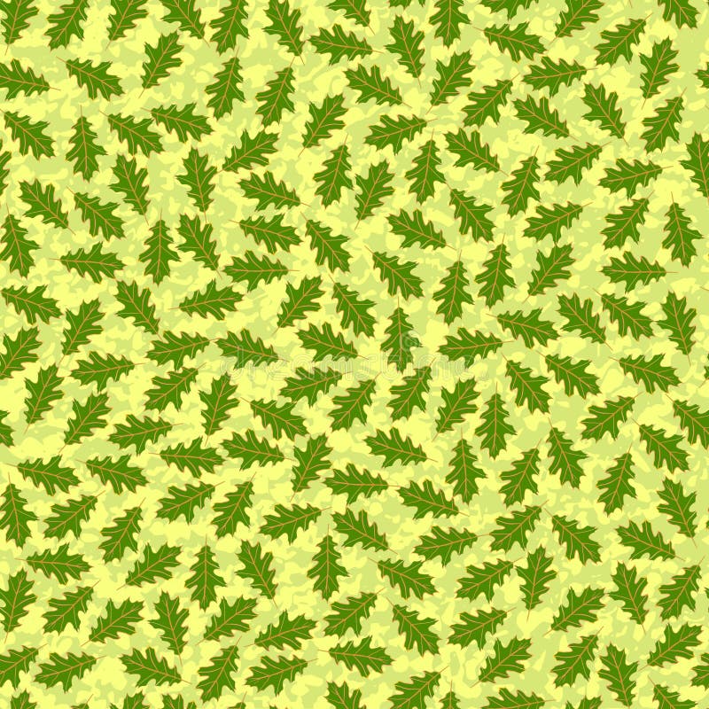 Seamless Pattern of Oak Leaves Stock Vector - Illustration of decor ...