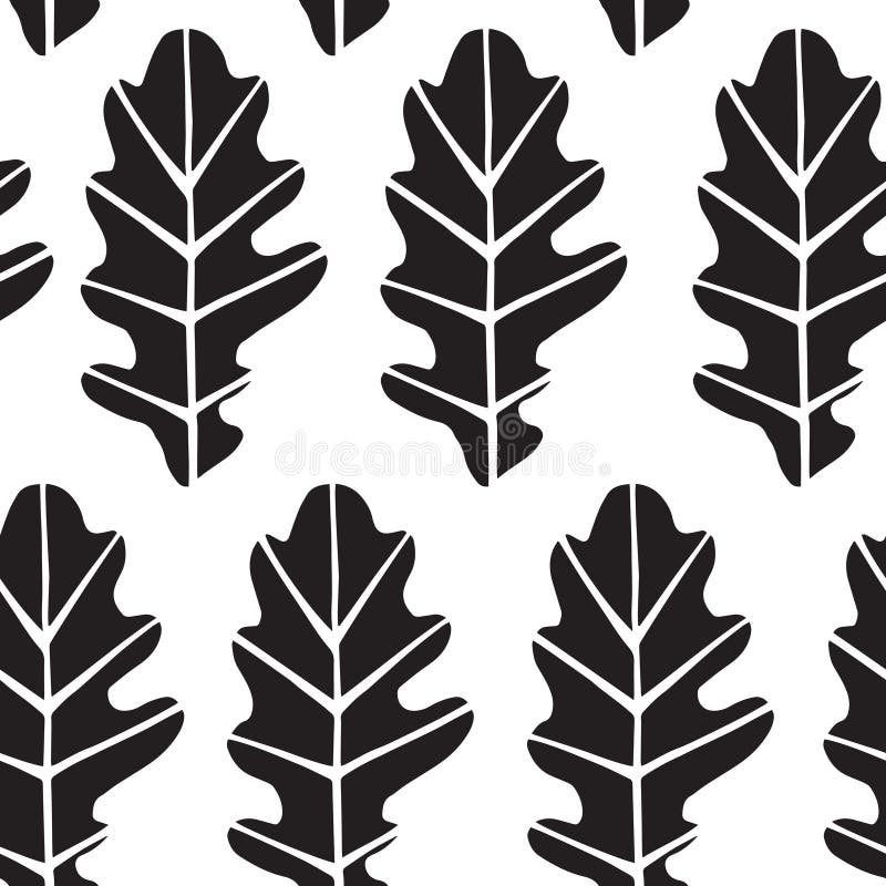 Seamless Pattern with Oak Tree Leaves. Vector Illustration Stock Vector ...