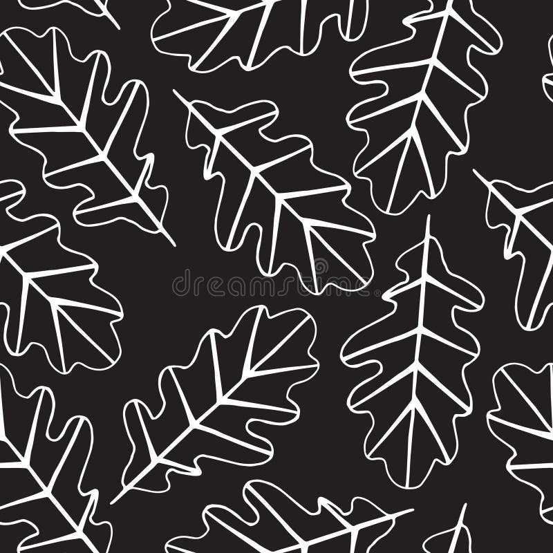 Seamless Pattern with Oak Tree Leaves. Vector Illustration Stock Vector ...