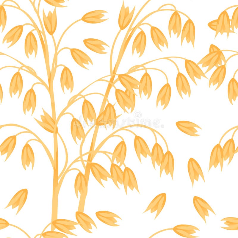 Seamless Pattern Oat Agriculture Plant with Ears Grain Vector ...